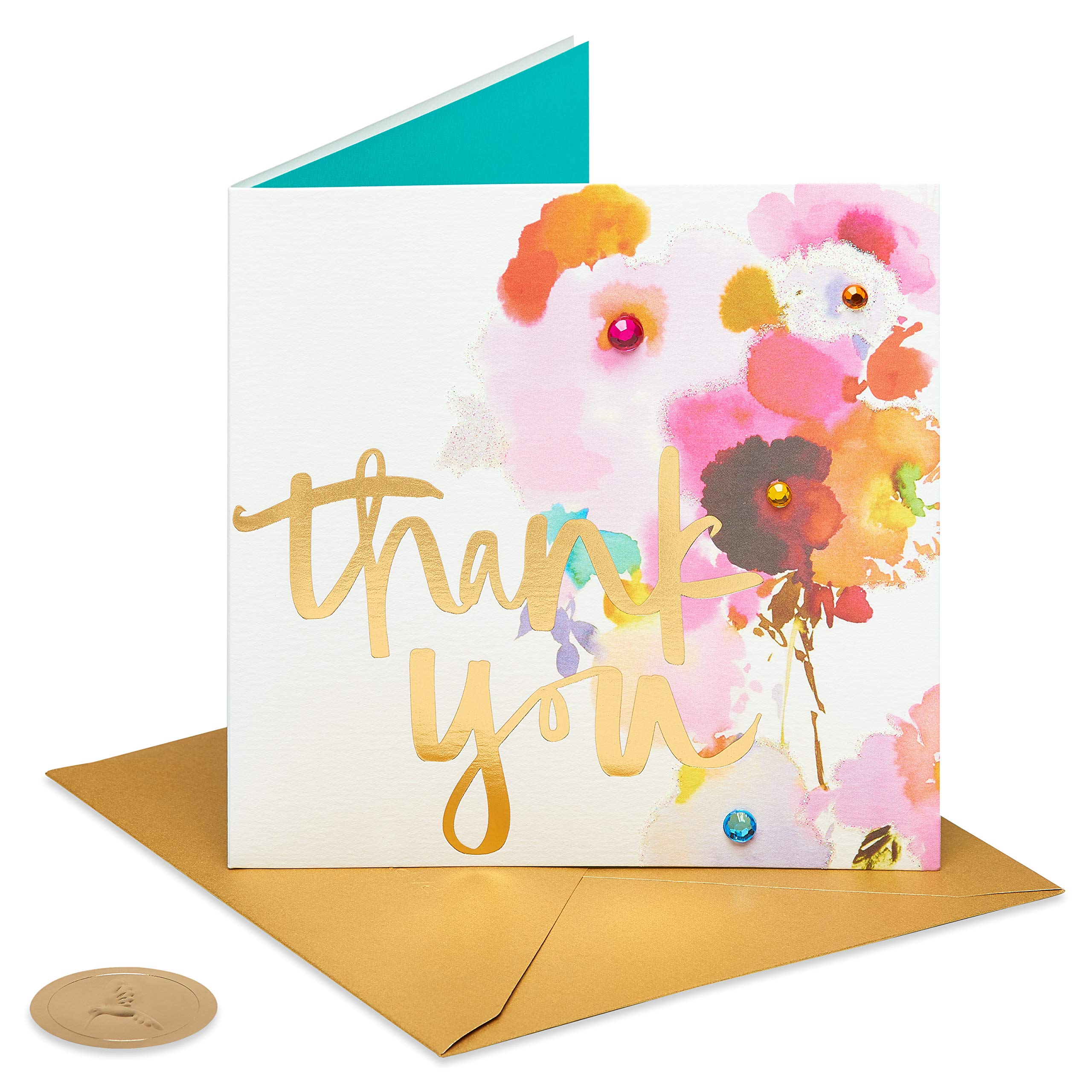 Papyrus Blank Thank You Card (Watercolor Flower)