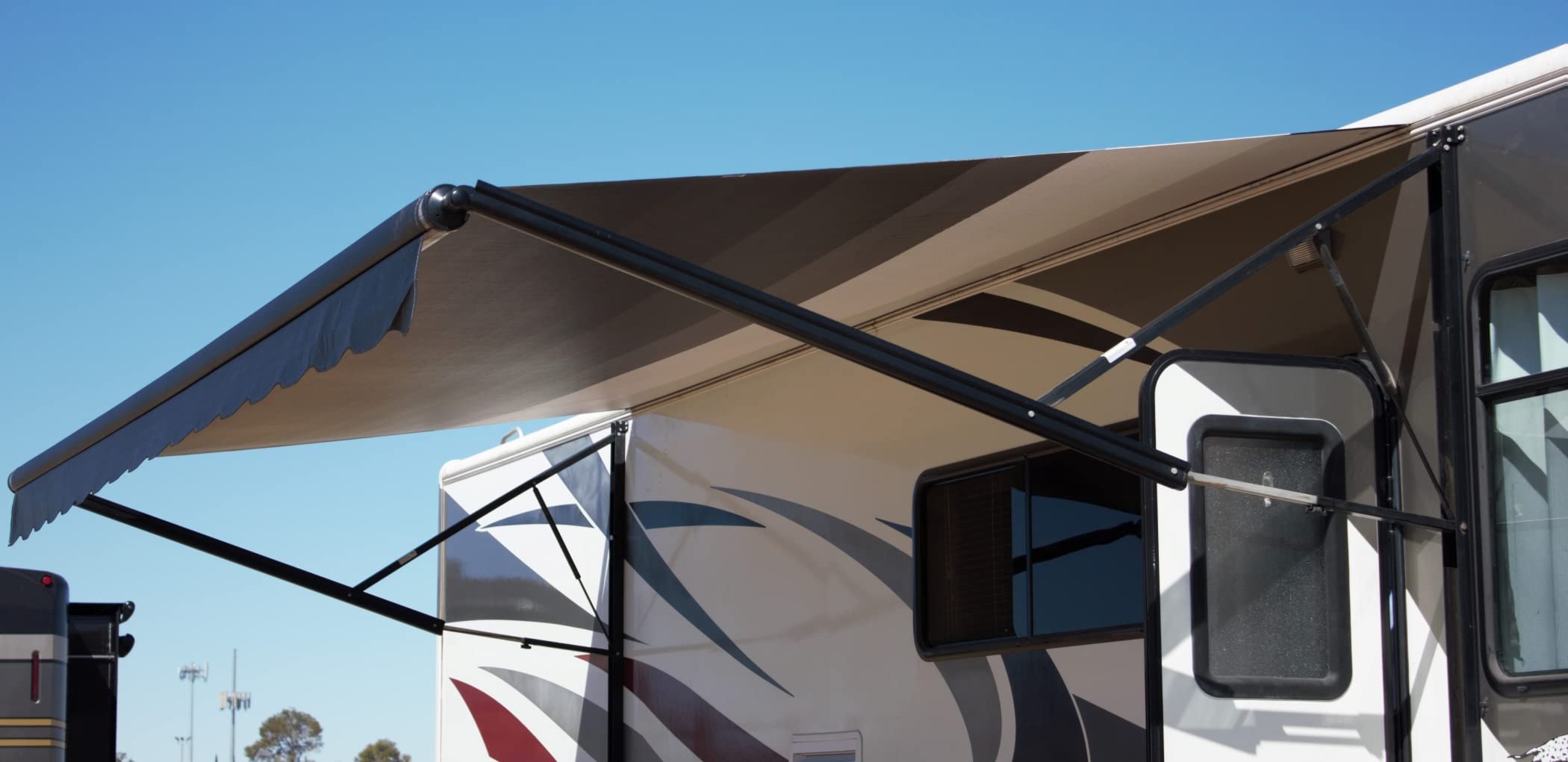 ShadePro - RV Awning Fabric Replacement - Heavy Duty Weatherproof Vinyl - Universal Outdoor Canopy for Camper, Trailer, and Motorhome Awnings - Pacific Blue - 18' (Fabric 17' 2")