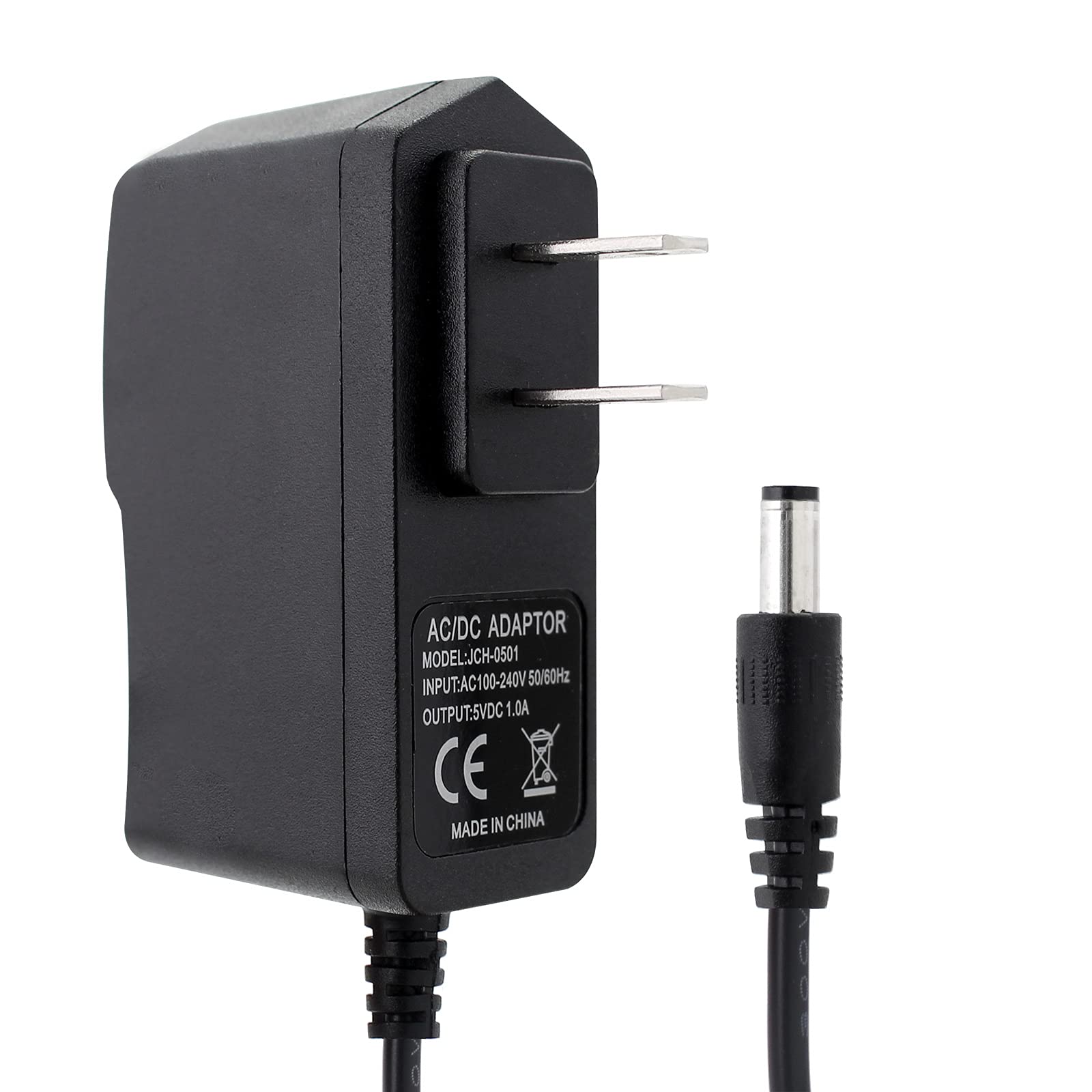 Power Supply 5V 1A, AC 100-240V to DC, Yetaida Max 5W Universal Wall Plug Power Adapter 5.5 * 2.5mm DC Jack (DC 5V 1A 5W)