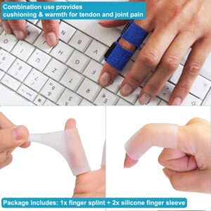 Trigger Finger Splints, Finger Brace for Pain Relief Sport Injuries, Basketball, Senior Tendon Release Blue