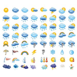 seasonstorm cute weather logo icon precut waterproof decoration album planner stickers scrapbooking diary sticky paper flakes (pk344)