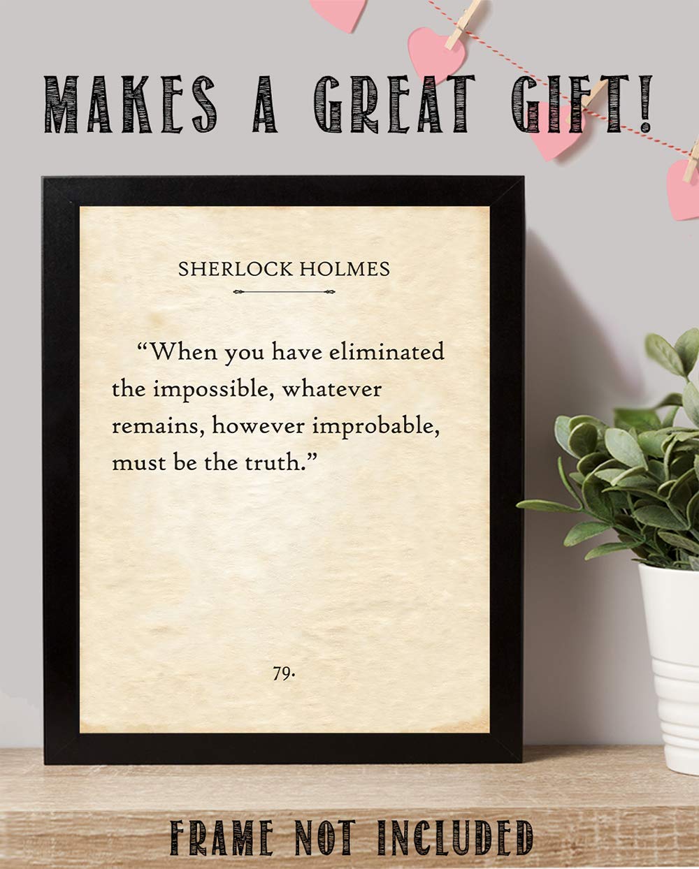 Sherlock Holmes - The Sign of Four - When You Have Eliminated the Impossible - 11x14 Unframed Typography Book Page Print - Great Decor and Gift for Mystery, Detective and Graphic Novel Fans Under $15