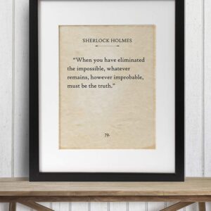 Sherlock Holmes - The Sign of Four - When You Have Eliminated the Impossible - 11x14 Unframed Typography Book Page Print - Great Decor and Gift for Mystery, Detective and Graphic Novel Fans Under $15