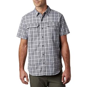 Columbia Men's Silver Ridge 2.0 Multi Plaid Short Sleeve Shirt, Black Gingham, Small