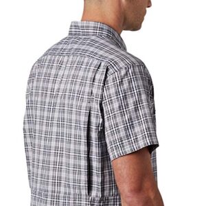 Columbia Men's Silver Ridge 2.0 Multi Plaid Short Sleeve Shirt, Black Gingham, Small