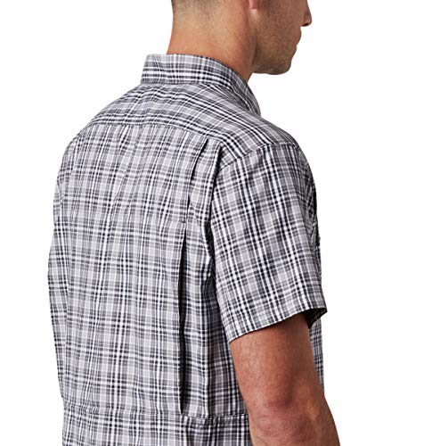 Columbia Men's Silver Ridge 2.0 Multi Plaid Short Sleeve Shirt, Black Gingham, Small