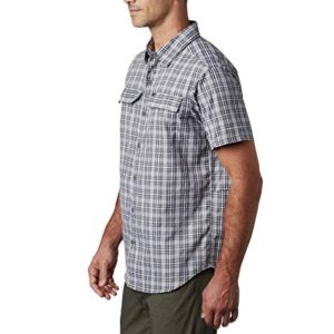 Columbia Men's Silver Ridge 2.0 Multi Plaid Short Sleeve Shirt, Black Gingham, Small