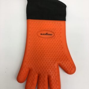 Blackstone 3019 Silicone BBQ Gloves (Pair) with Fingers Heat, Water Resistant, Food Grade Barbeque Mitts for Grill, Smoker, Griddle, Fryer, Cooking, Baking, Fire Pit, Camping, Unisex, Orange