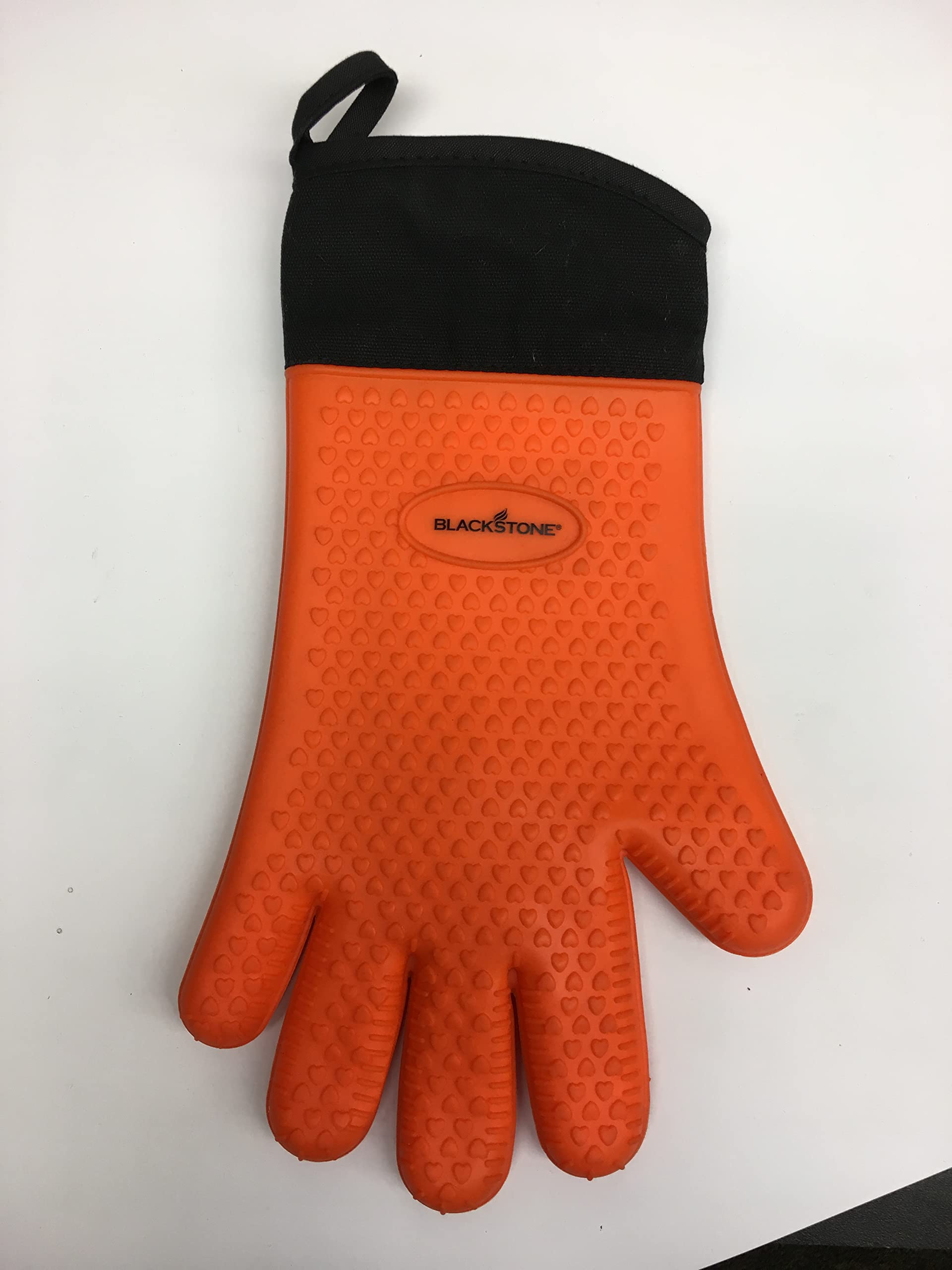 Blackstone 3019 Silicone BBQ Gloves (Pair) with Fingers Heat, Water Resistant, Food Grade Barbeque Mitts for Grill, Smoker, Griddle, Fryer, Cooking, Baking, Fire Pit, Camping, Unisex, Orange