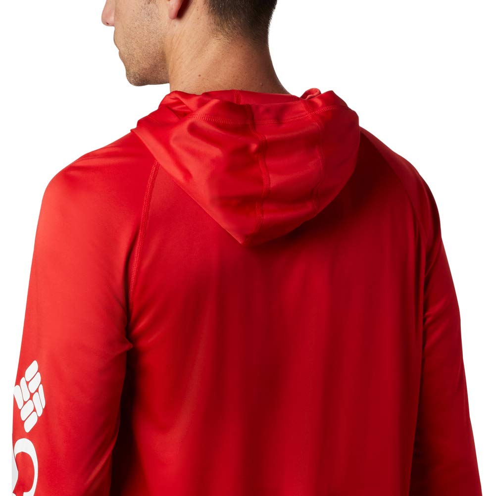 Columbia Men's Terminal Tackle Hoodie, Red Spark/White Logo, Large