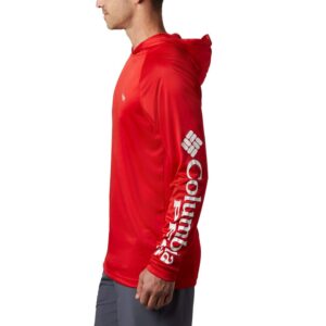 Columbia Men's Terminal Tackle Hoodie, Red Spark/White Logo, Large