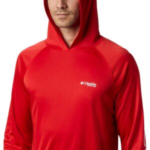 Columbia Men's Terminal Tackle Hoodie, Red Spark/White Logo, Large