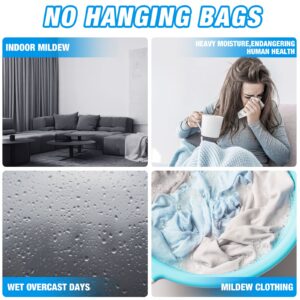 ZSZMFH 12 Pack Moisture Absorber Hanging Bags, Fragrance Free Humidity Packs, Hanging Closet Dehumidifier Bags-220g/pack