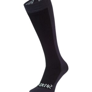 SEALSKINZ Unisex Waterproof Cold Weather Knee Length Sock, Black/Grey, X-Large