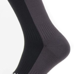 SEALSKINZ Unisex Waterproof Cold Weather Knee Length Sock, Black/Grey, X-Large