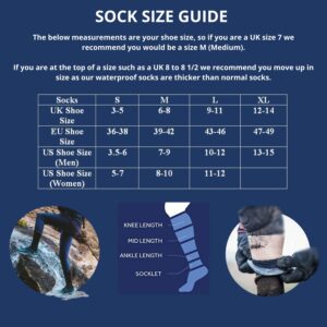 SEALSKINZ Unisex Waterproof Cold Weather Knee Length Sock, Black/Grey, X-Large