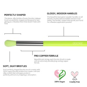 Docolor Makeup Brushes 10Pcs Makeup Brush Set Premium Synthetic Powder Kabuki Foundation Contour Blush Concealer Eye Shadow Blending Liner Make Up Brush Kit Neon Green