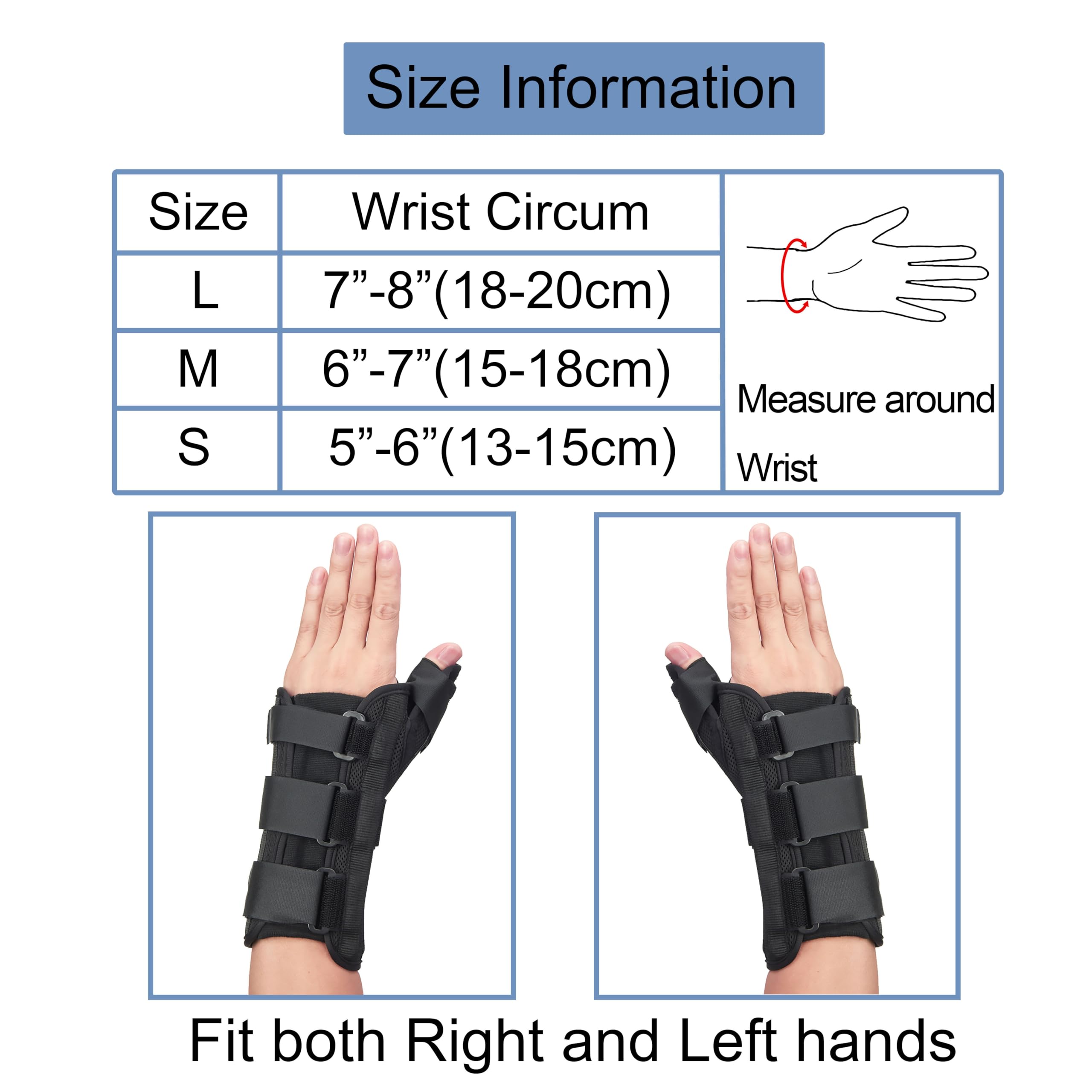 Wrist Brace & Thumb Spica Splint, for De Quervain's Tenosynovitis, Tendonitis, Carpal Tunnel & Arthritis Wrist Support Thumb Splint (Left Hand - Medium)