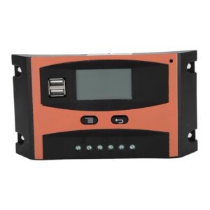 MPPT Controller, Simplified Version MPPT Charge Controller PCB Circuit Board Solar Panel Regulator 12V / 24V LCD Display Automatic Battery Controller Orange + Black(60A)