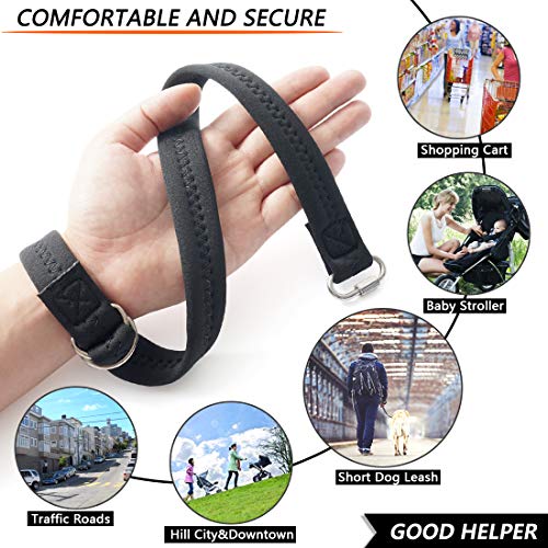 Baby Stroller Pram Wheelchair Safety Wrist Strap or Short Leash for Dog(Black)