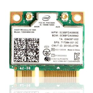 intel dual band wirless- mqupin intel 7260.hmw dual band wireless card-ac 7260 network adapter+bluetooth 4.0 use for intel ac half mini pcie card 802.11 b/a/g/n/ac(1 pack)