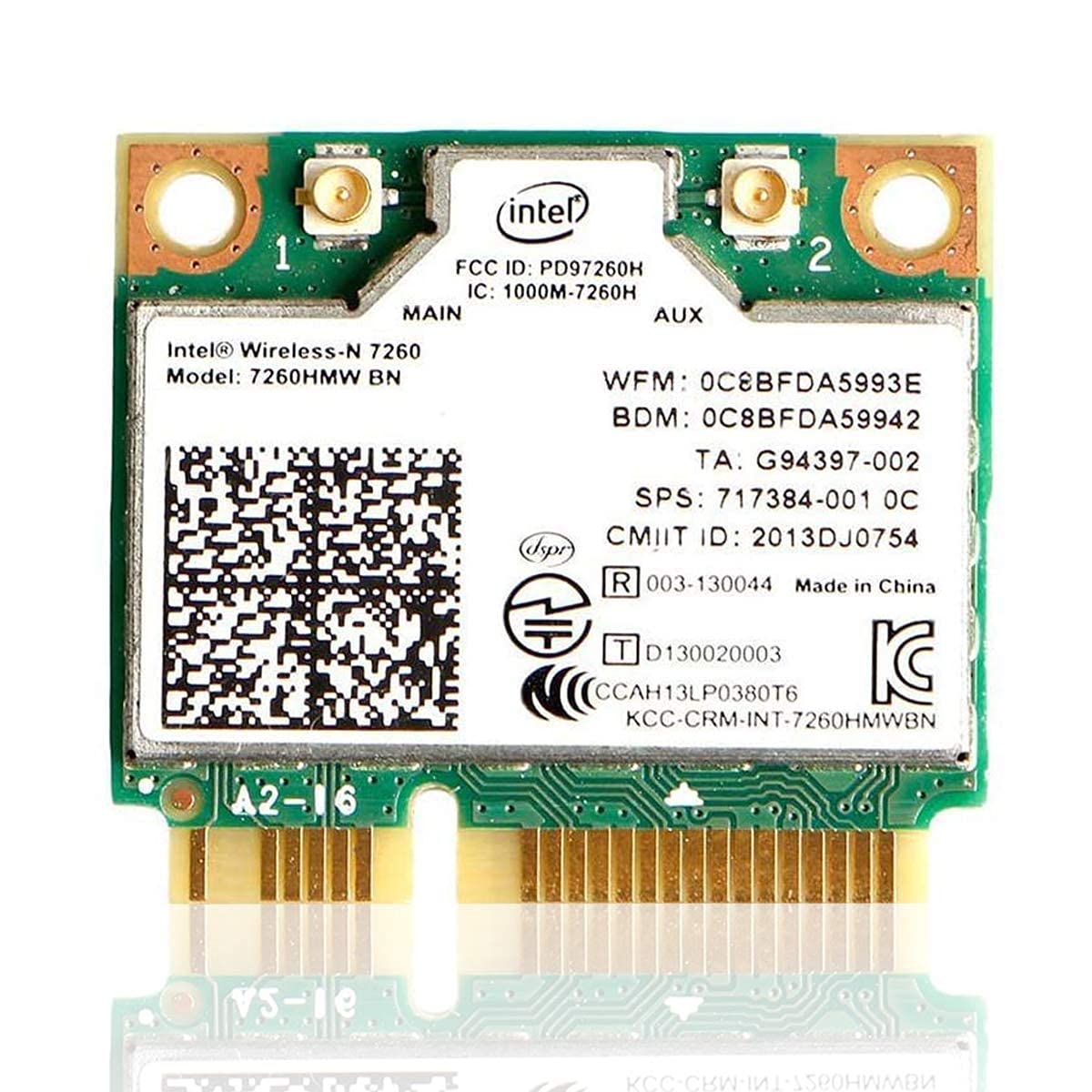 Intel Dual Band Wirless- MQUPIN Intel 7260.HMW Dual Band Wireless Card-AC 7260 Network Adapter+Bluetooth 4.0 USE for Intel AC Half Mini Pcie Card 802.11 b/a/g/n/ac(1 Pack)