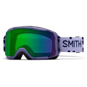 smith optics showcase otg women's snow winter goggle - dusty lilac dots, chromapop everyday green mirror