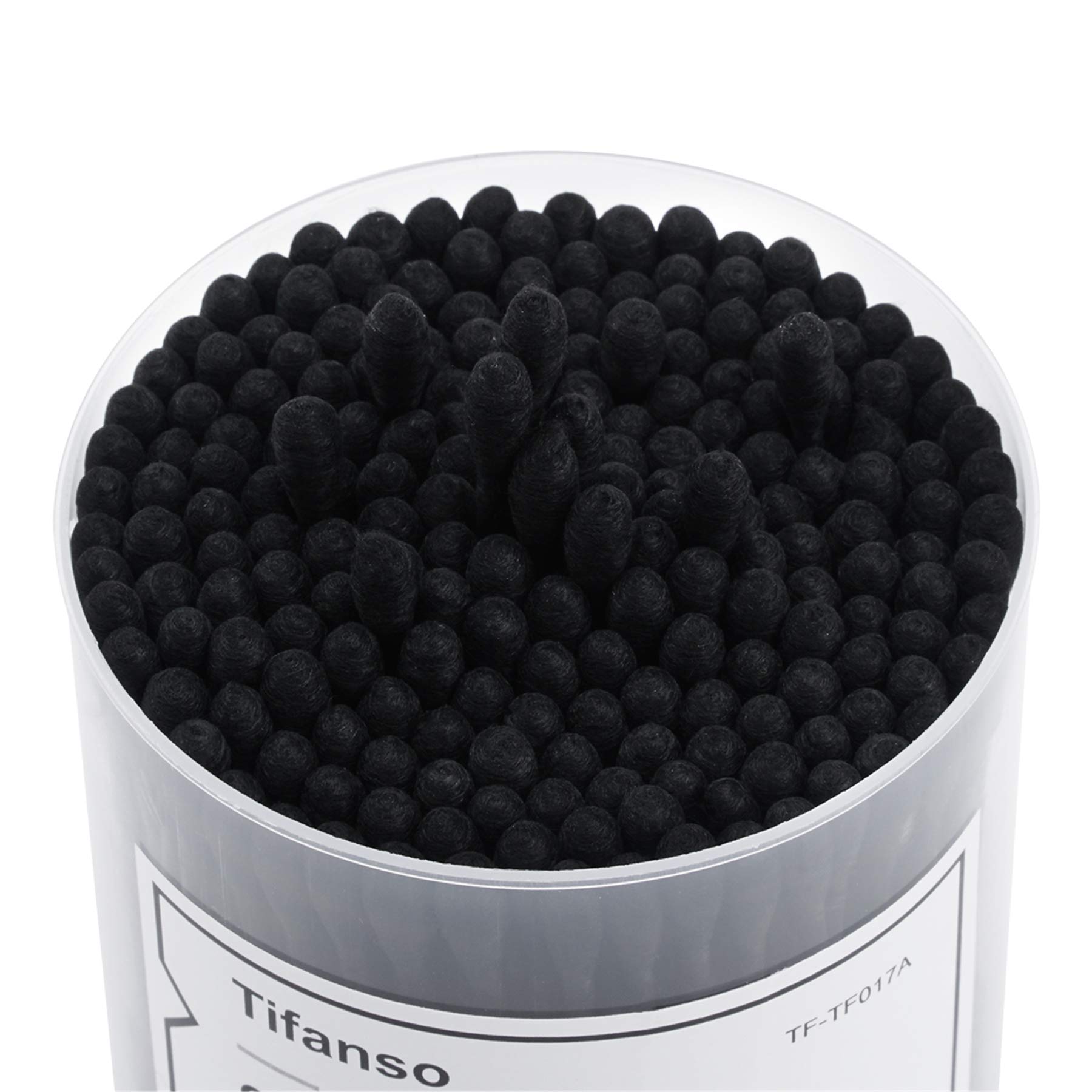 tifanso 200 Count Black Cotton Swabs, Natural Black Double Tipped Cotton Buds, Cruelty-Free Ear Swabs, Chlorine-Free Hypoallergenic