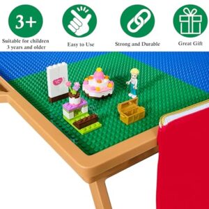 El Toro Creative Large Foldable Building Block Table for Kids – Durable Faux-Wood, Includes Storage, Portable Play Desk