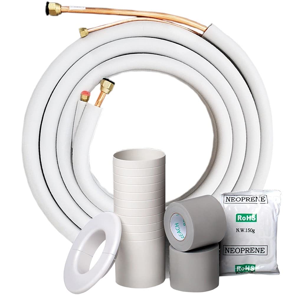 3/8" x 5/8" 24K BTU MrCool Ductless Mini Split Line Set AC Kit with Control Wire 16 Ft