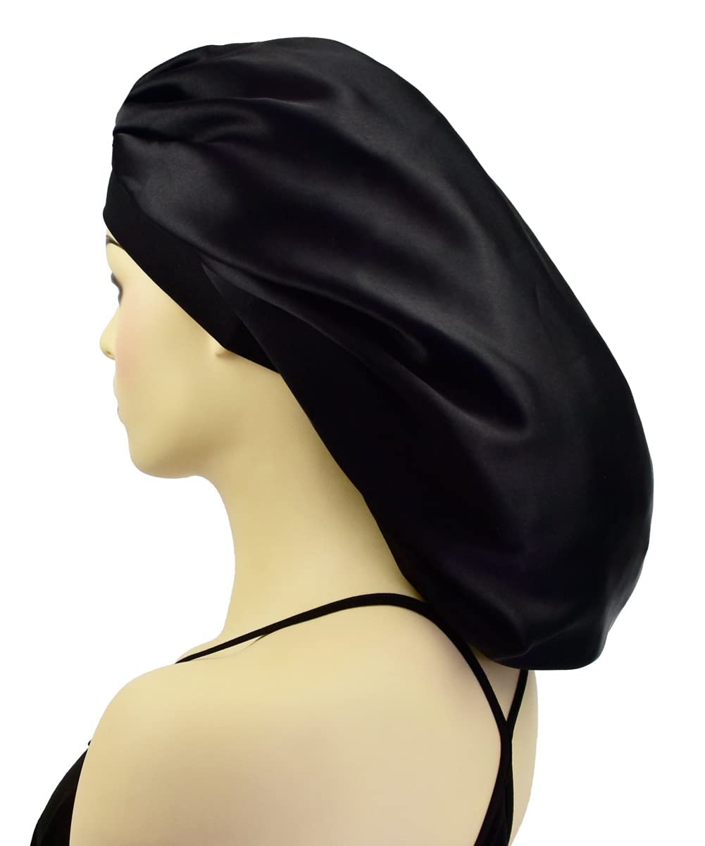 Satin Bonnets for Braids Silk Bonnet for Long Hair Covers Women XL Large Silk Hair Bonnets Sleeping Bonnets Night Sleep Cap