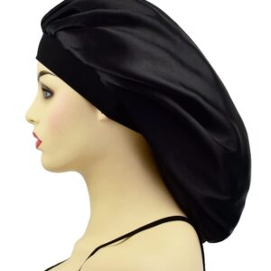 Satin Bonnets for Braids Silk Bonnet for Long Hair Covers Women XL Large Silk Hair Bonnets Sleeping Bonnets Night Sleep Cap