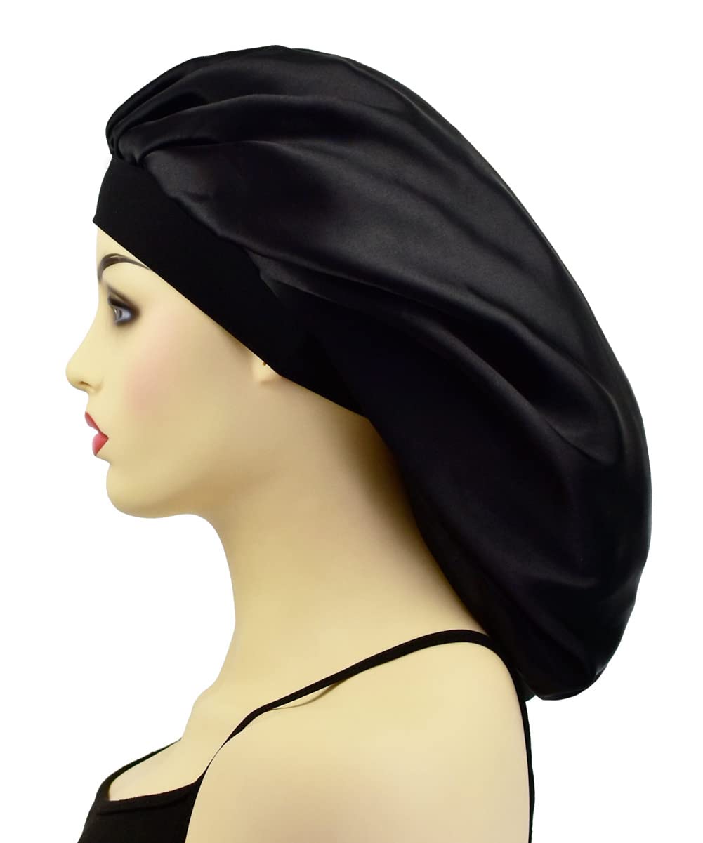 Satin Bonnets for Braids Silk Bonnet for Long Hair Covers Women XL Large Silk Hair Bonnets Sleeping Bonnets Night Sleep Cap