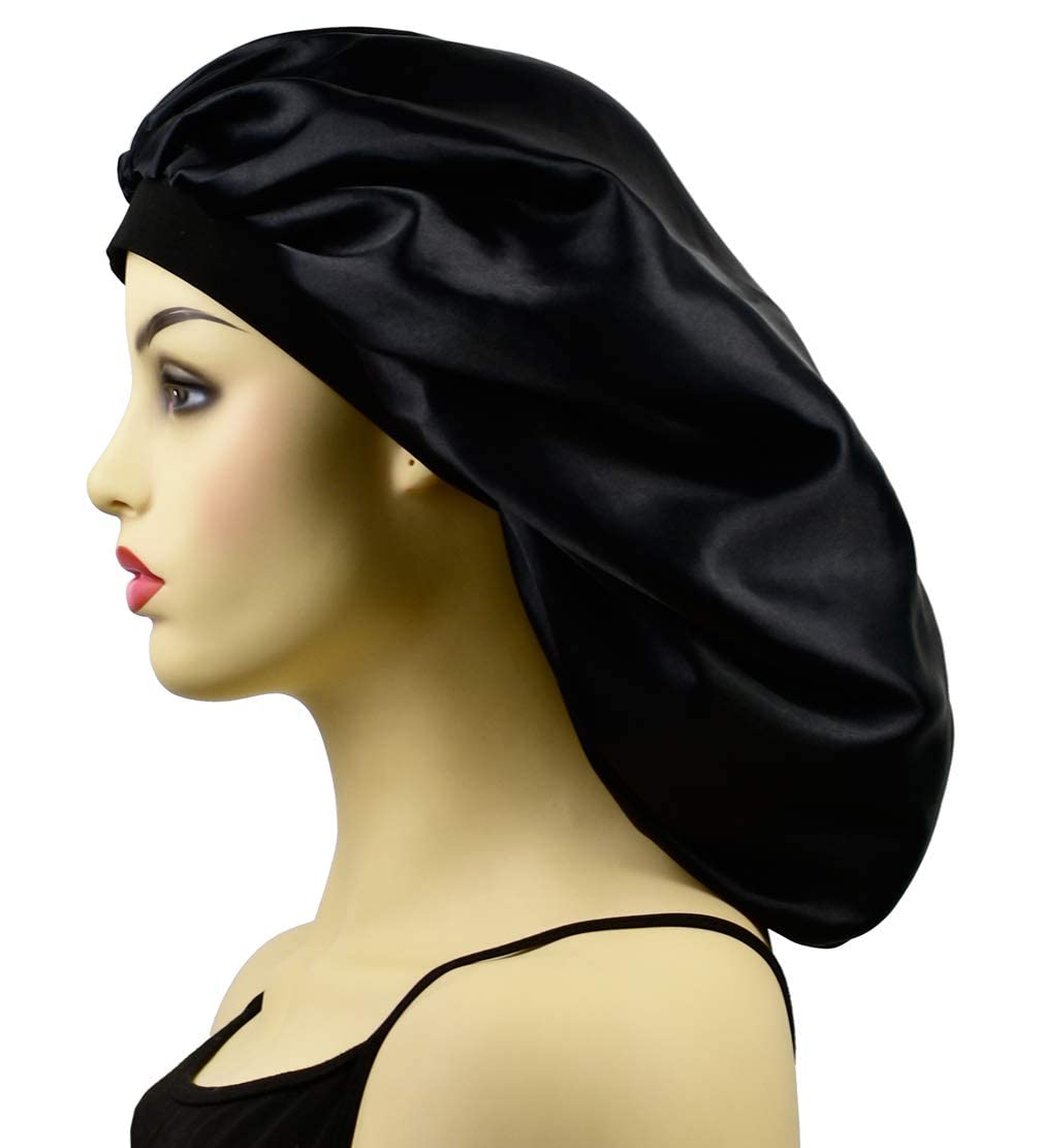 Satin Bonnets for Braids Silk Bonnet for Long Hair Covers Women XL Large Silk Hair Bonnets Sleeping Bonnets Night Sleep Cap