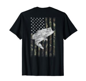 bass fishing american camo usa flag for fisherman (on back) t-shirt