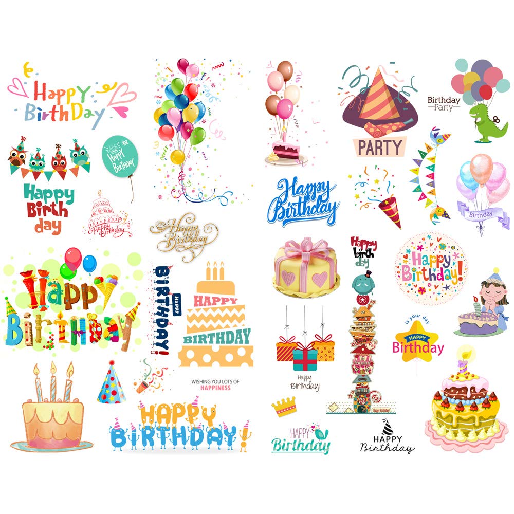 Seasonstorm Kawaii Happy Birthday Aesthetic Diary Travel Journal Paper Stickers Scrapbooking Stationery School Office Art Supplies (PK346)