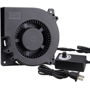 gdstime 120mm blower fan, ac 110v 220v dc 12v powered fan with speed control, for receiver dvr xbox modem av cabinet cooling