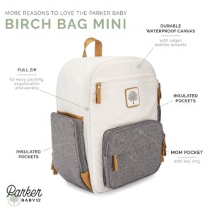 Parker Baby Diaper Backpack - Full Zip Diaper Bag with Insulated Pockets - Cream