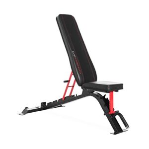 cap barbell strength fid workout bench | flat incline decline positions, black/red