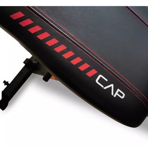 CAP Barbell Strength FID Workout Bench | Flat Incline Decline Positions, Black/Red