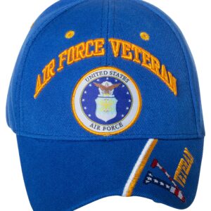 Officially Licensed United States Air Force Veteran Embroidered Baseball Cap (Blue)