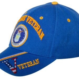 Officially Licensed United States Air Force Veteran Embroidered Baseball Cap (Blue)