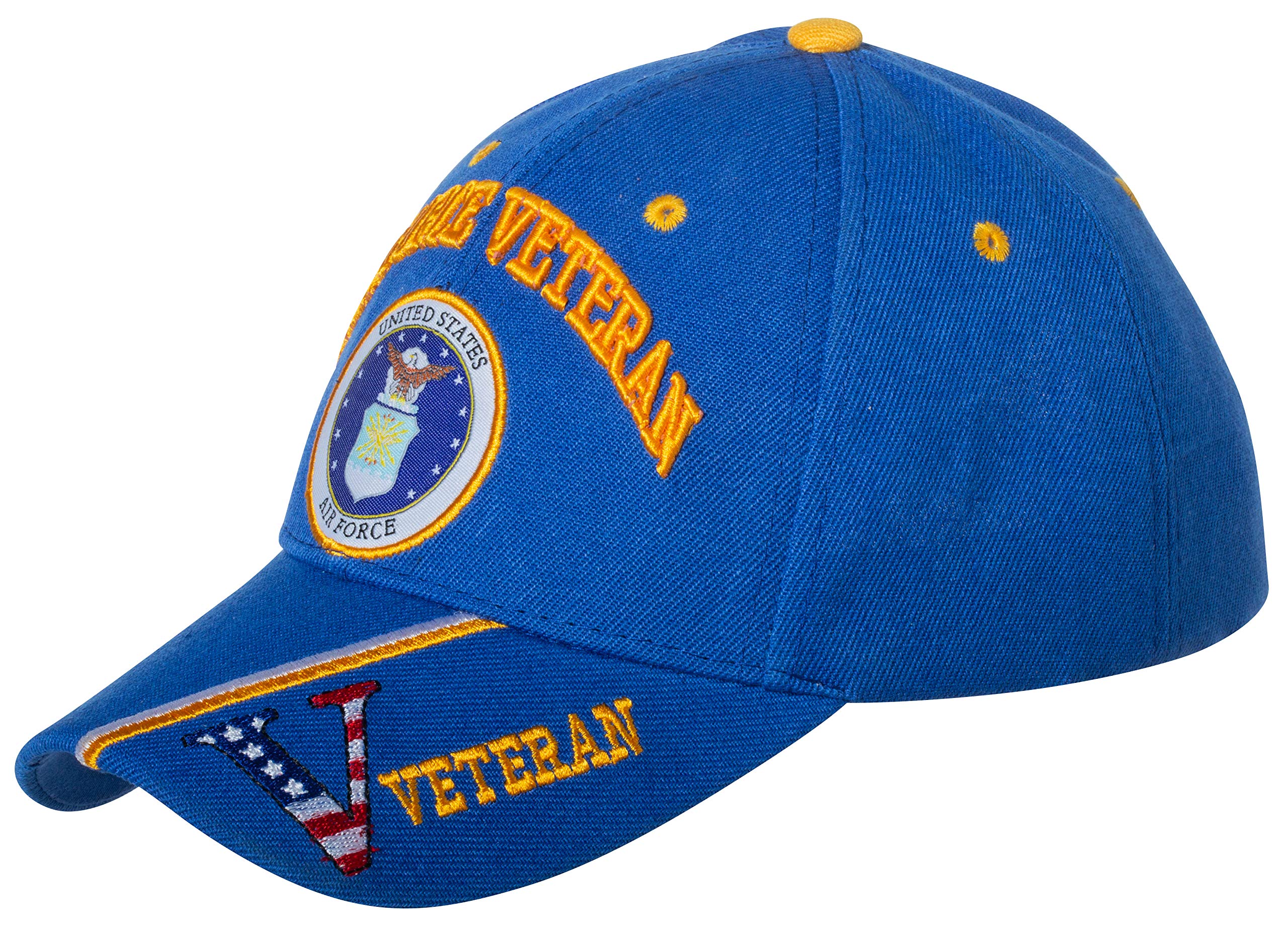 Officially Licensed United States Air Force Veteran Embroidered Baseball Cap (Blue)