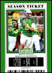 2019 panini contenders draft picks season ticket #65 marcus mariota oregon ducks official collegiate football card of the nfl draft