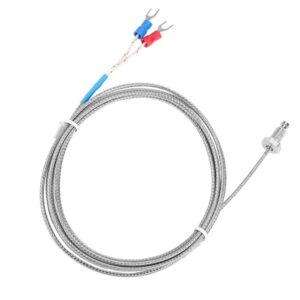 type k thermocouple, m6 screw fine thread type k 0-400℃ thermocouple sensor probes temperature sensor wire(2m) thermocouple thermometers and probes