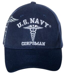 officially licensed united states navy corpsman embroidered navy blue baseball cap