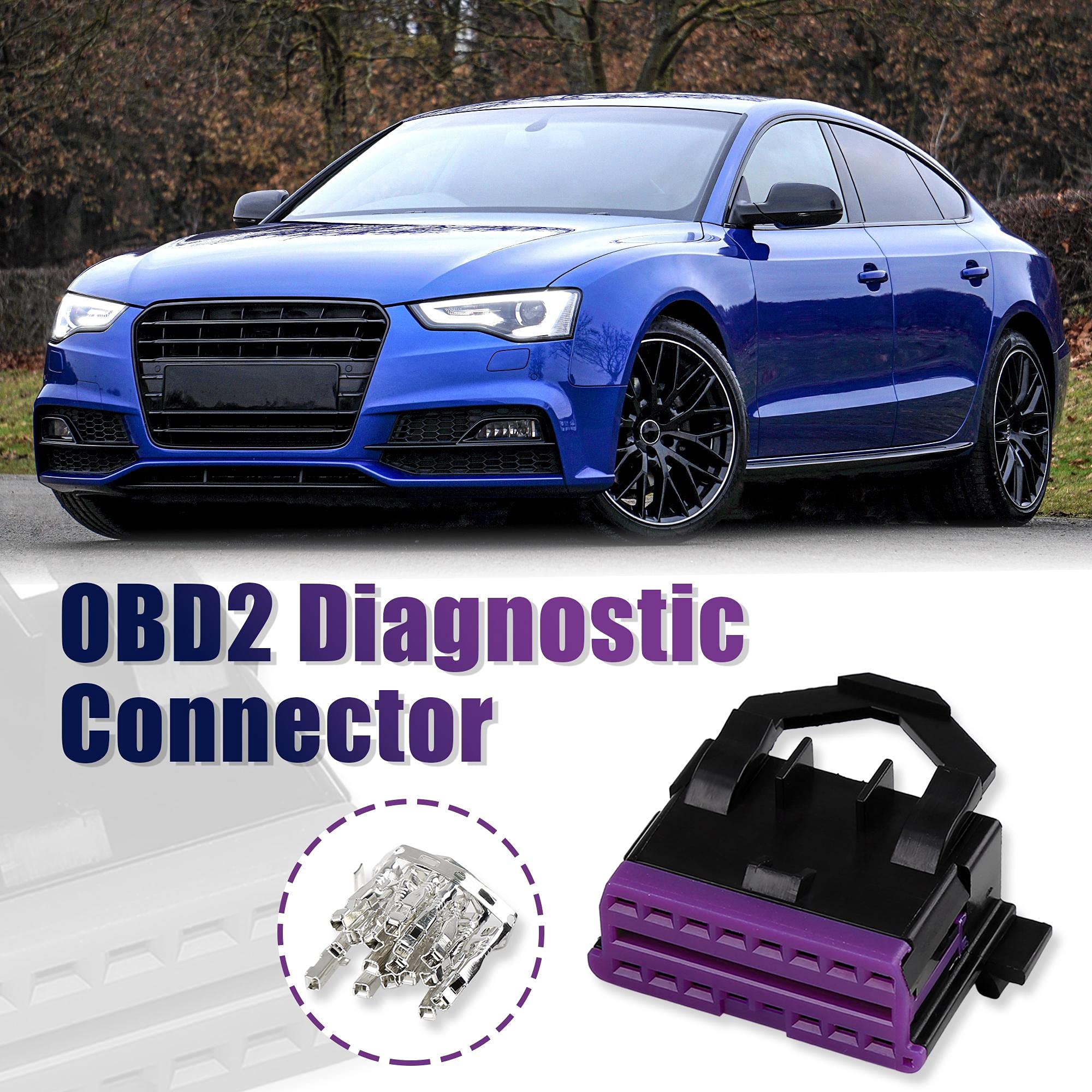 X AUTOHAUX OBD2 Diagnostic Connector Female Socket W/16 Terminal for VW for Audi for Skoda