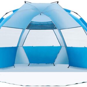 Beach Tent-Outdoors Easy Up Cabana Tent Sun Shelter Beach Umbrella, Deluxe Large for 5-6 Person Blue