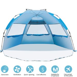 Beach Tent-Outdoors Easy Up Cabana Tent Sun Shelter Beach Umbrella, Deluxe Large for 5-6 Person Blue