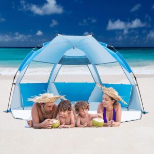 Beach Tent-Outdoors Easy Up Cabana Tent Sun Shelter Beach Umbrella, Deluxe Large for 5-6 Person Blue